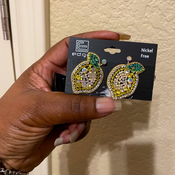 edge | Jewelry | Lemon Rhinestone Earrings For Pierced Ear | Poshmark